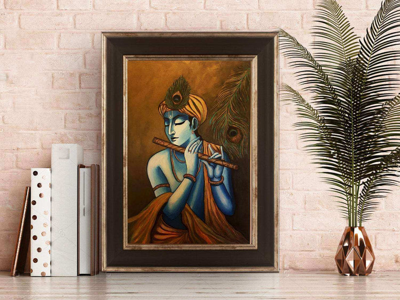 Krishna painting, Krishna wall art, Krishna, Wall Art | Rishstudio ...