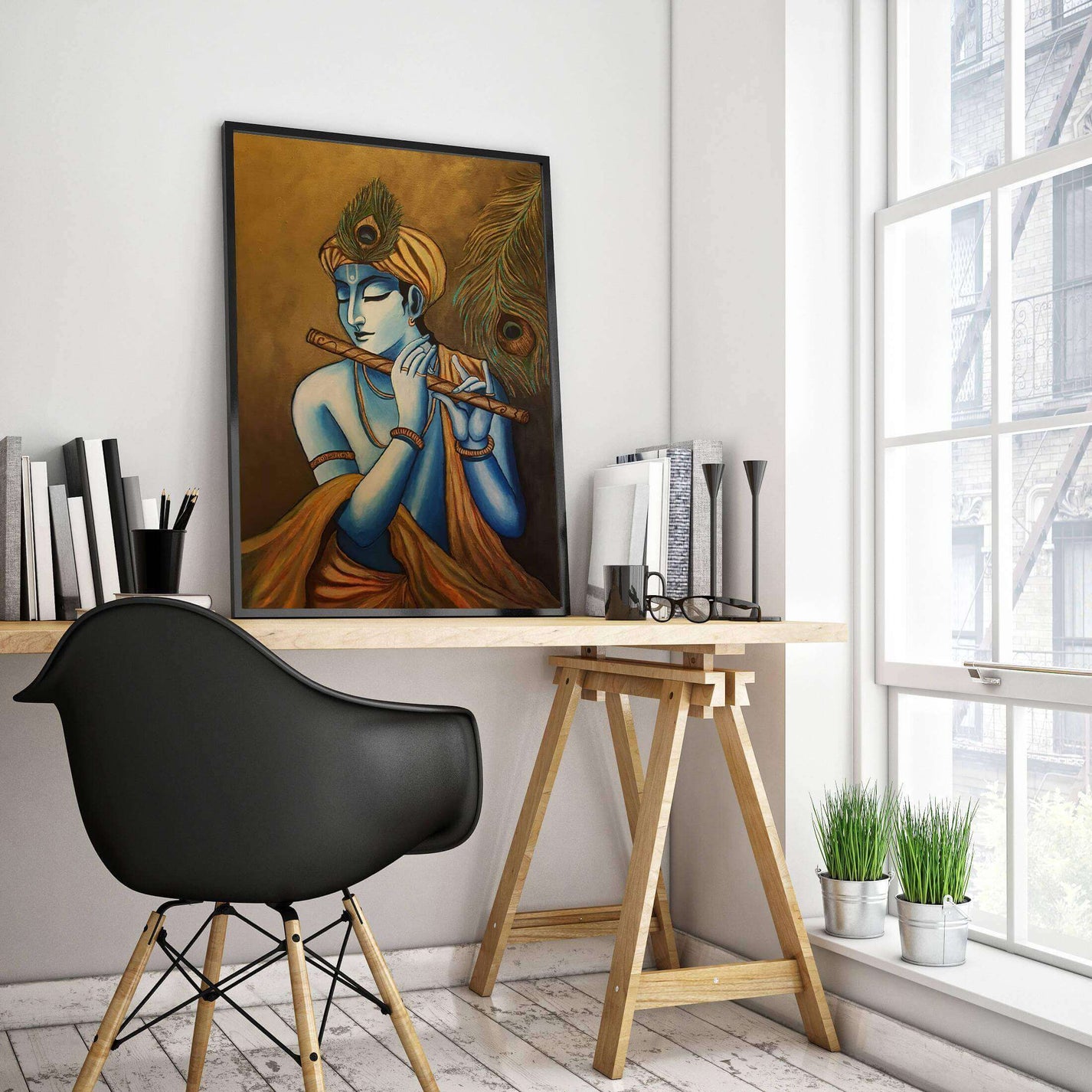 Krishna painting, Krishna wall art, Krishna, Wall Art | Rishstudio ...